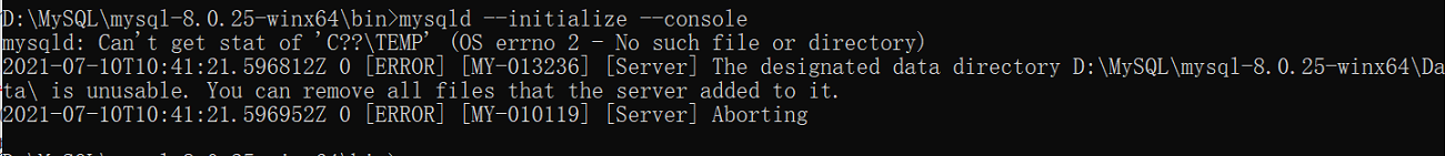 MySQL安装过程中遇到的问题_mysqld: can't get stat of-CSDN博客