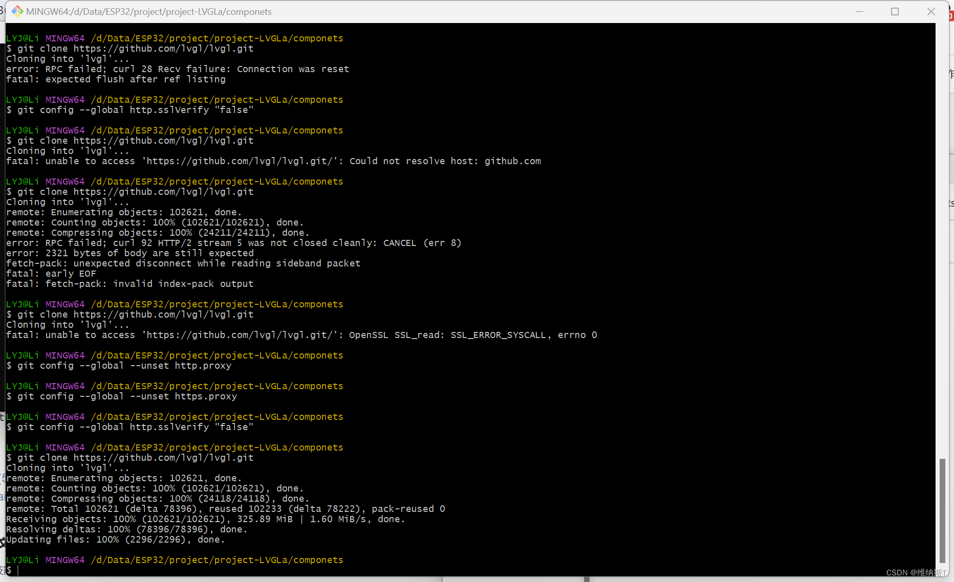 Gi$ git clone https://github.com/lvgl/lvgl.gitCloning into ‘lvgl‘...fatal: unable to access ...