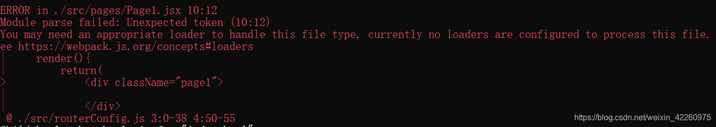 React引入jsx文件报错Module parse failed: Unexpected token_react module parse ...