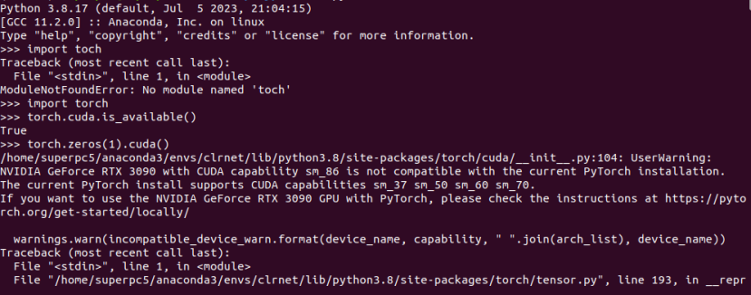 RuntimeError:CUDA error: no kernel image is available for execution on the device_runtimeerror ...