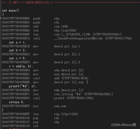 函数战争（栈帧）之创建与销毁（c语言）(vs2022)_vs2022 call stack-CSDN博客