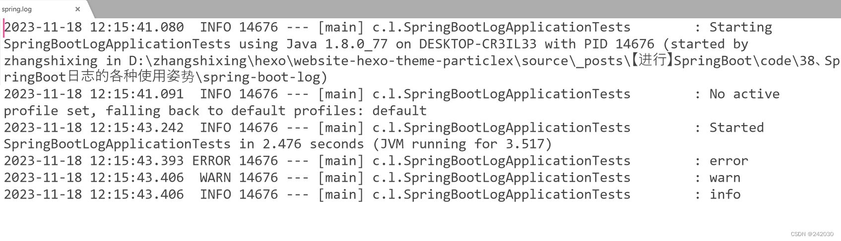 SpringBoot中日志的使用log4j_springboot log4j-CSDN博客