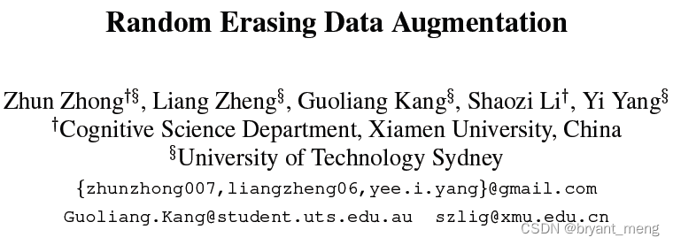 【Random Erasing】《Random Erasing Data Augmentation》-CSDN博客
