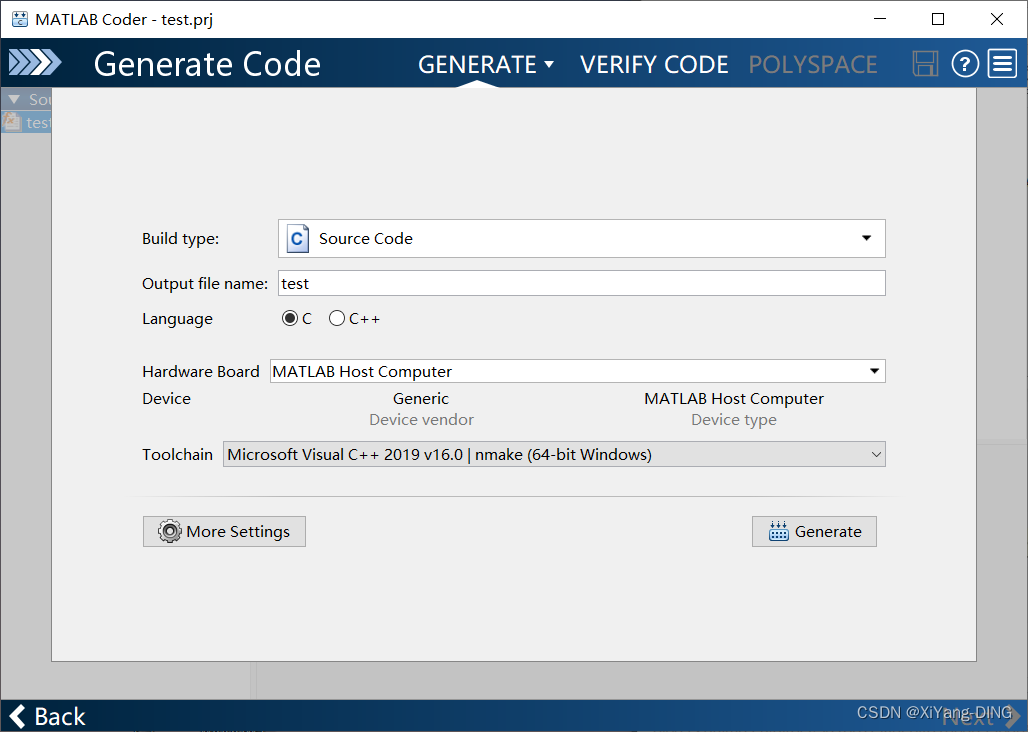 【MATLAB】MATLAB转C/C++语言并部署到VS2019_matlab转c++语言-CSDN博客