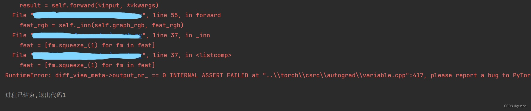 RuntimeError: diff_view_meta-＞output_nr_ == 0 INTERNAL ASSERT FAILED at ...