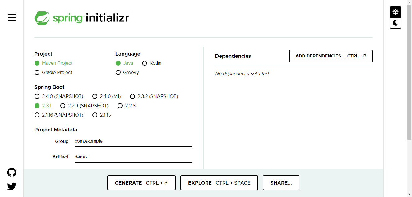 Initialization failed for ‘https://start.spring.io‘ Please check URL, network and proxy settings ...