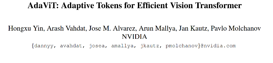【Transformer】21、AdaViT: Adaptive Tokens for Efficient Vision Transformer_halting score-CSDN博客