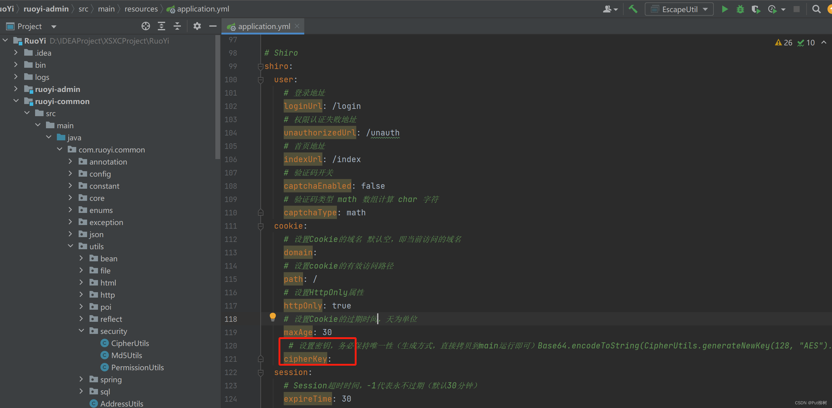 若依低版本漏洞：shiro反序列化解决方式_java_Put柳树-RuoYi 若依