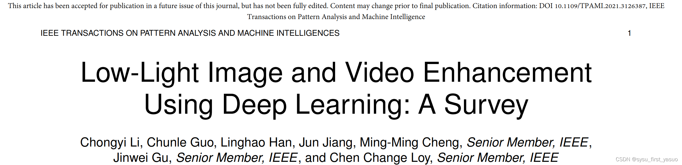 Low-Light Image and Video Enhancement Using Deep Learning: A Survey 论文 ...