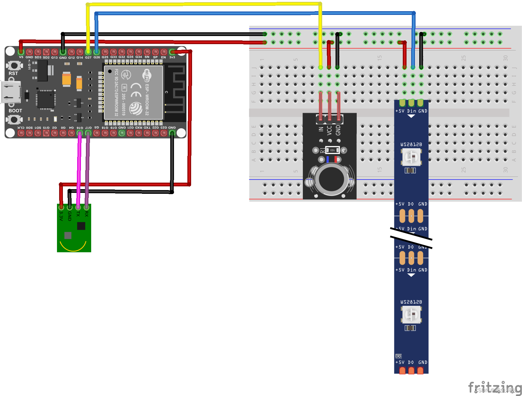 Fritzing软件绘制Arduino面包板接线图传感器模块库文件290_fritzing画esp32-CSDN博客
