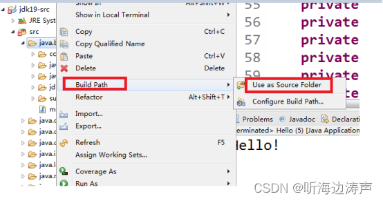 eclipse下看JDK源代码提示：The declared package does not match the expected ...