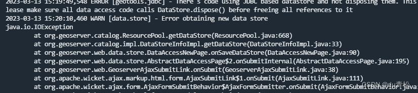 GeoServer: Error obtaining new data store_error creating data store, check the parameters. e-CSDN博客