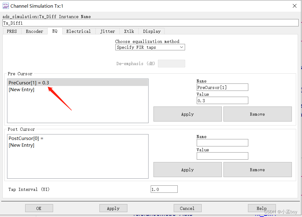 使用ADS进行serdes仿真时，Tx_Diff中EQ的设置对发送端波形的影响。_serdes eq是什么意思-CSDN博客
