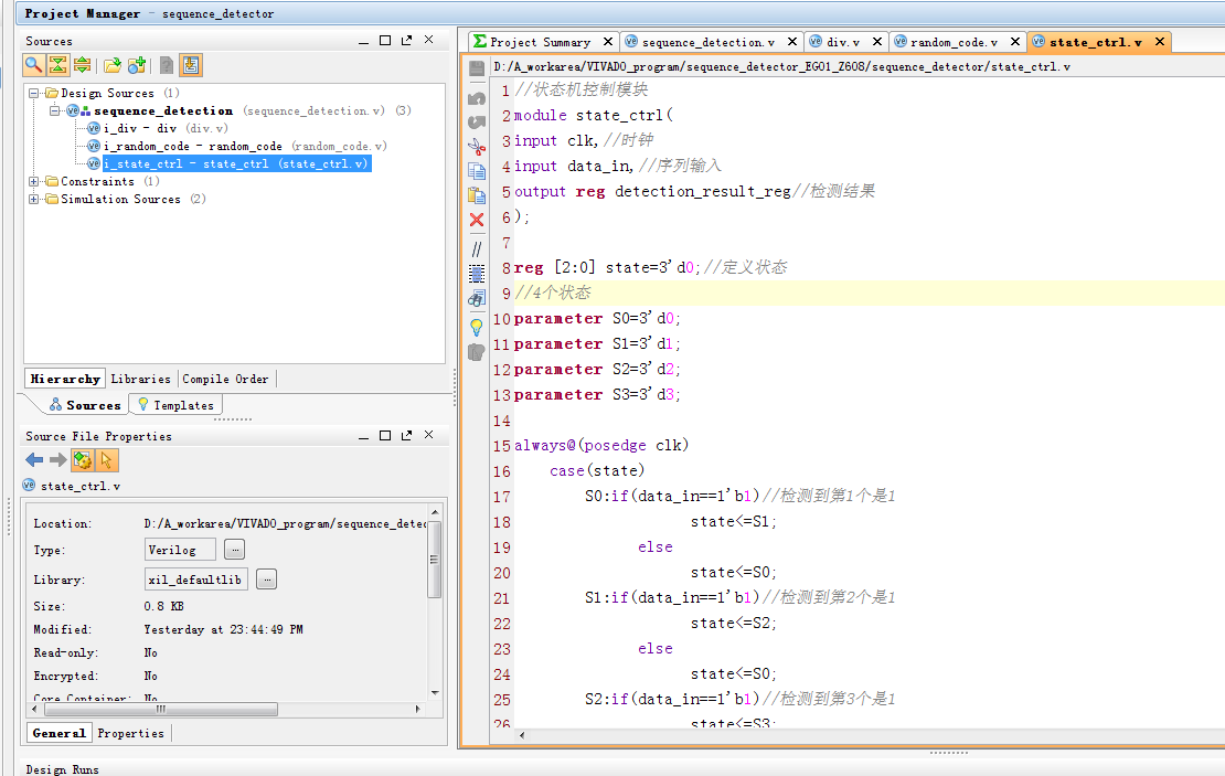 vivado序列检测器verilog代码ego1开发板验证_设计一个序列检测器,当检测到三个连续的1输出1-CSDN博客