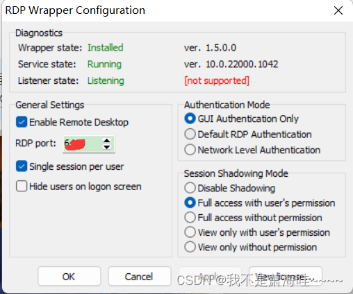 【Windows远程桌面】RDP Wrapper 监听器状态为 Not listening [not supported] 的解决方法（亲测 ...