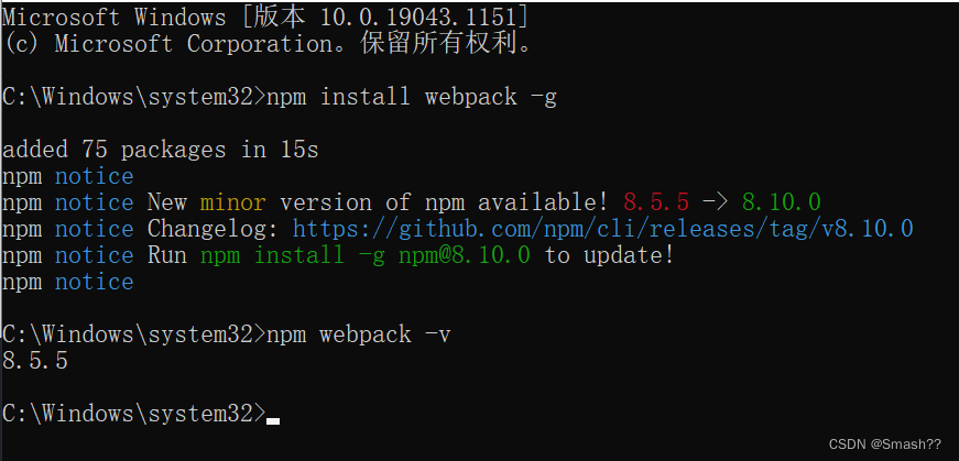 运行npm install webpack -g 出现 4048错误_npm install webpack -g报错-CSDN博客