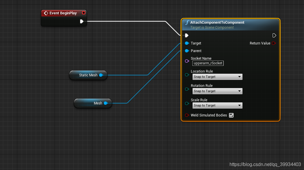 UE4 虚幻引擎，绑定Mesh到Skeleton骨骼插槽Socket_骨骼插槽组件的插槽-CSDN博客