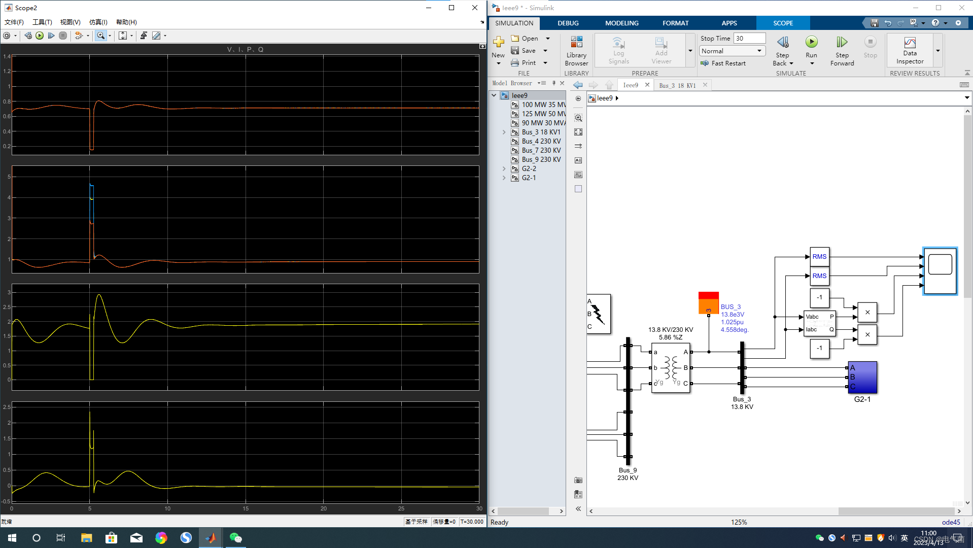 IEEE9节点（离散模型）可进行潮流计算/外加风机等设备_ieee9接入风电场-CSDN博客
