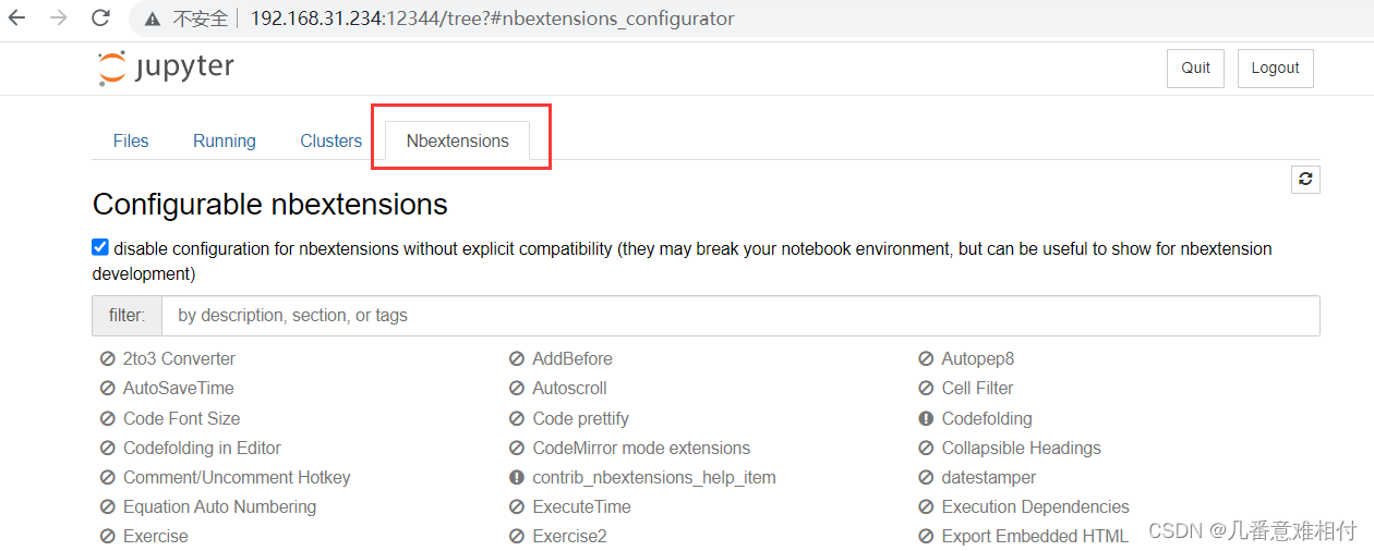 [python]jupyter notebook安装Nbextensions不显示标签的问题-CSDN博客