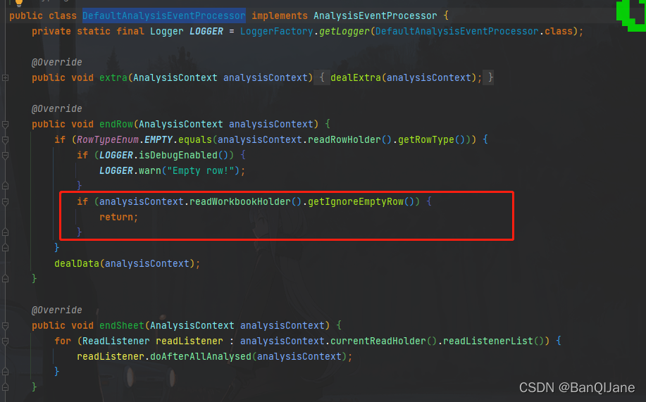 EasyExcel 读取excel表 解决Empty row EasyExcel末尾出现非常多空白行跳过 EasyExcel跳过末尾空白行 ...