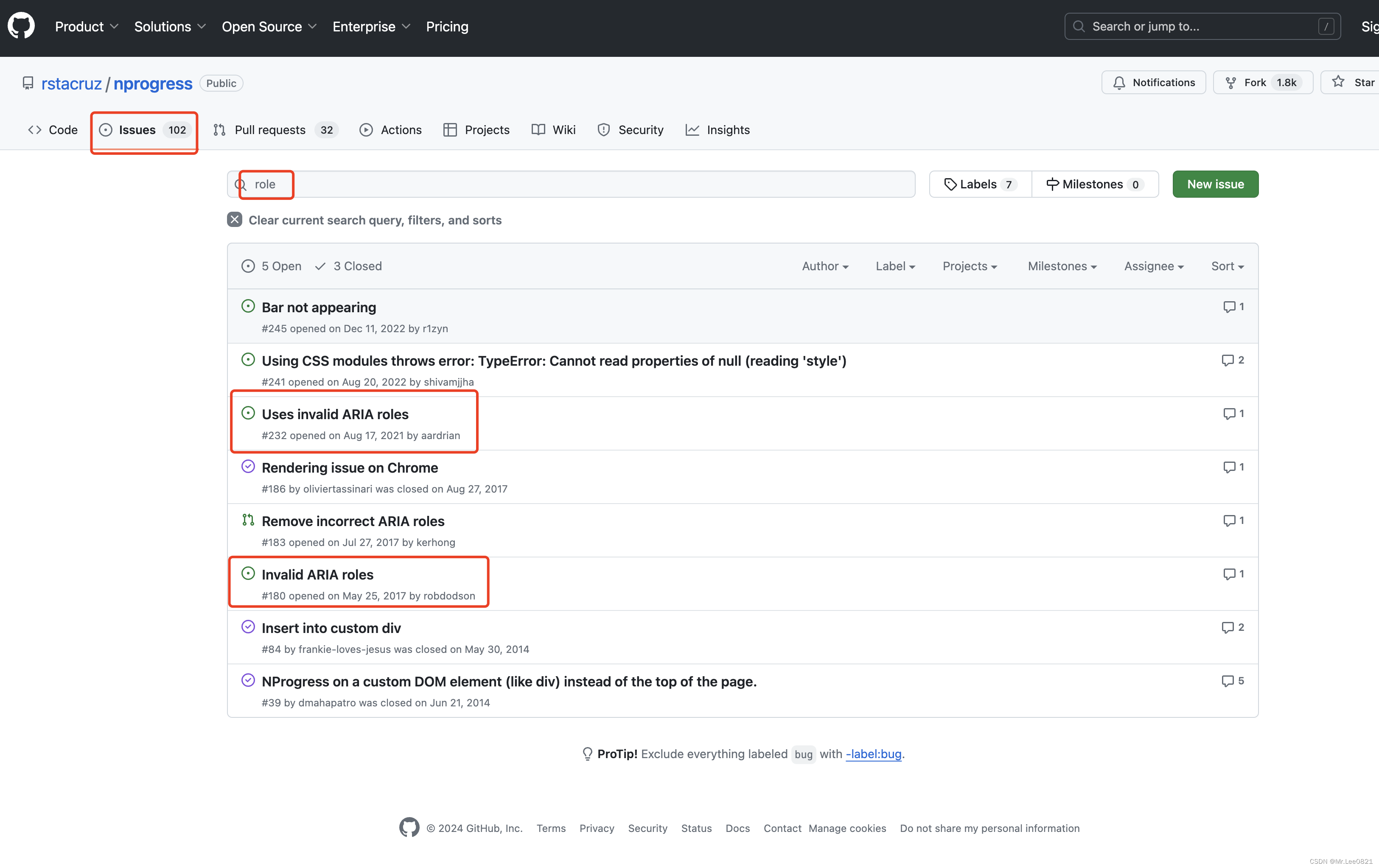 记一次奇怪的 “aria role” 错误，ARIA roles used must conform to valid values: Role must be one of the ...