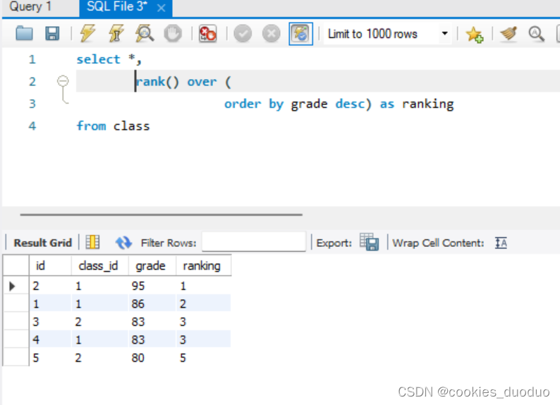 SQL窗口函数rank、dense_rank、row_number的区别_rank、dense rank、row number的区别是什么 ?-CSDN博客