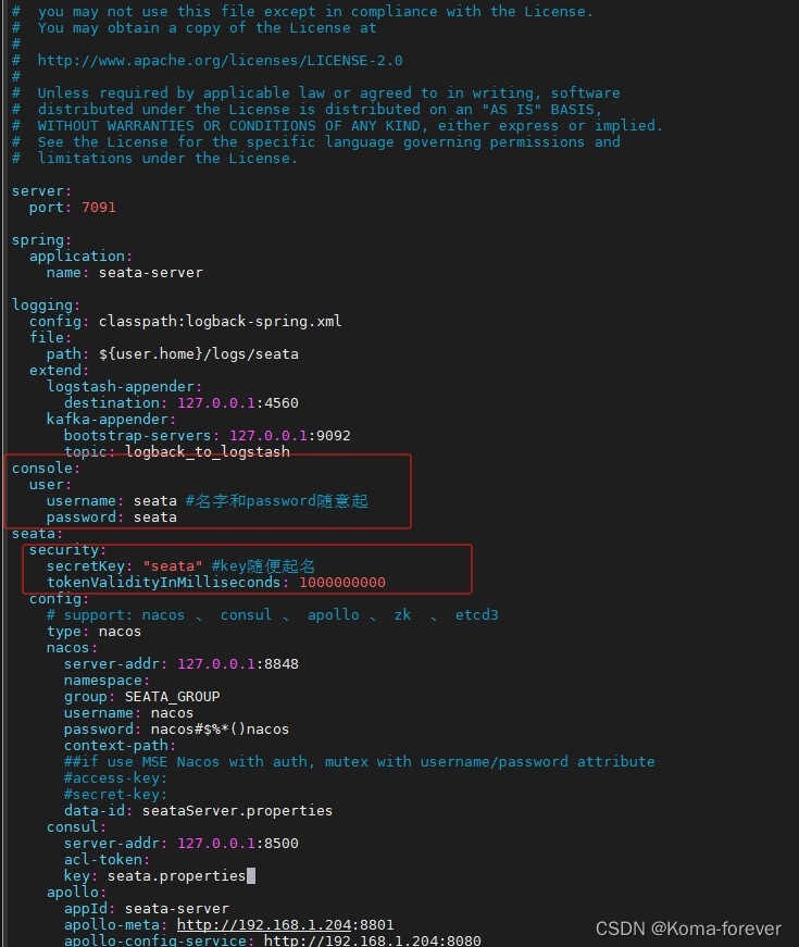 启动seata1.7报错 console.user.username_seata console-CSDN博客