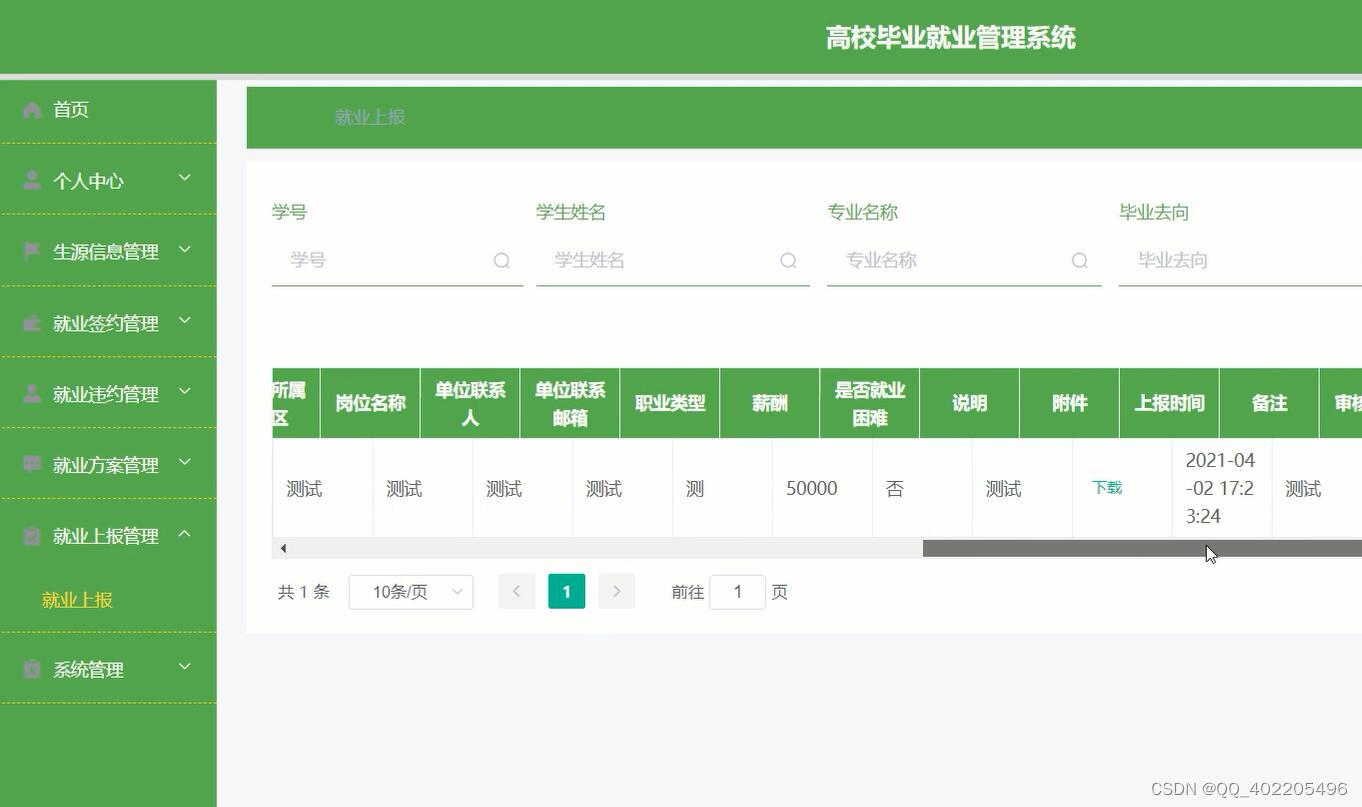 Javaspringbootvue高校毕业生就业统计管理系统022xrjavaspringboot就业信息管理 Csdn博客