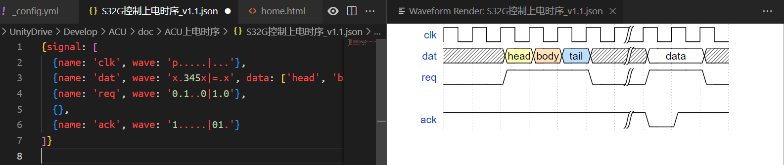 WaveDrom+VSCode: JSON代码实时渲染数字电路时序图_vscode wavedrom-CSDN博客