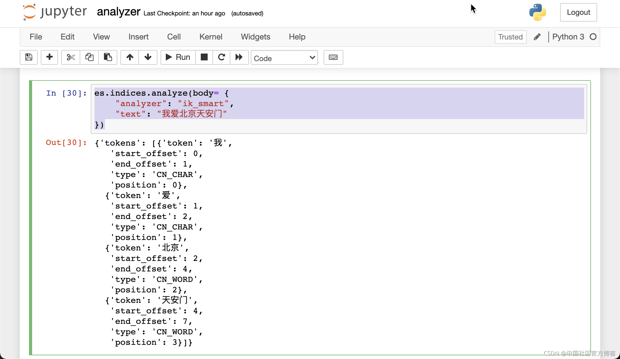 Elasticsearch：Analyzer 在 Python 中的运用_python es analyzer-CSDN博客