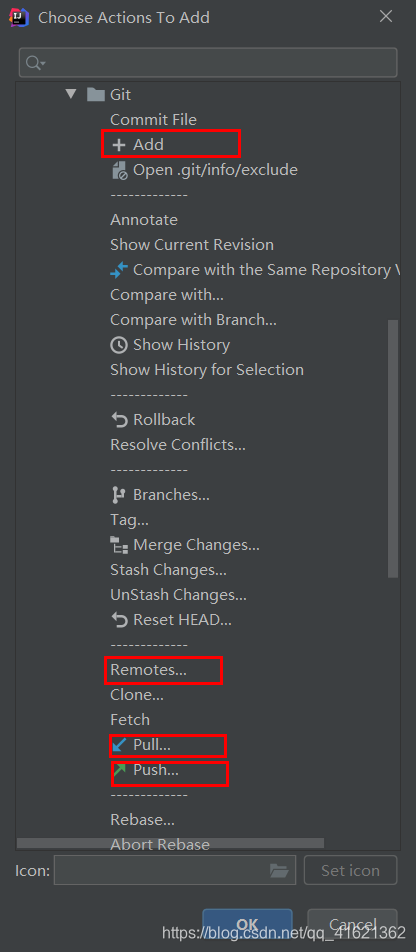 Idea中添加和更改git的pushpulladdcommit的快捷方式（图标）idea工具栏添加git比对图标 Csdn博客