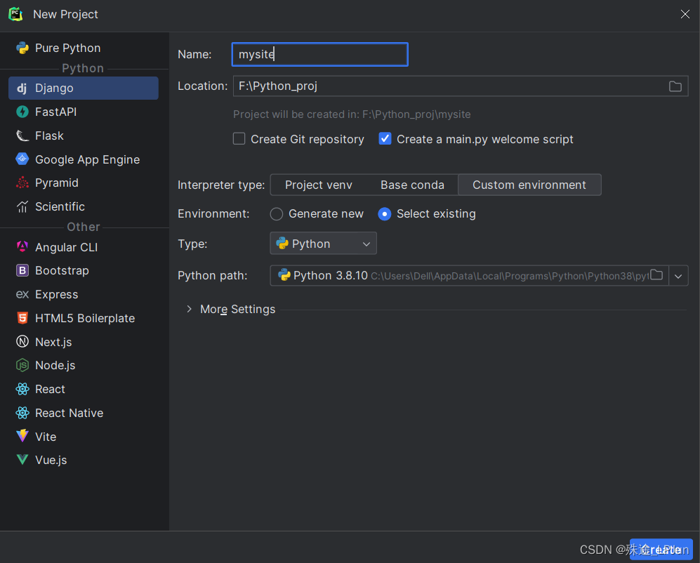 Python3.8+Django4+网页搭建_python3.8 django-CSDN博客