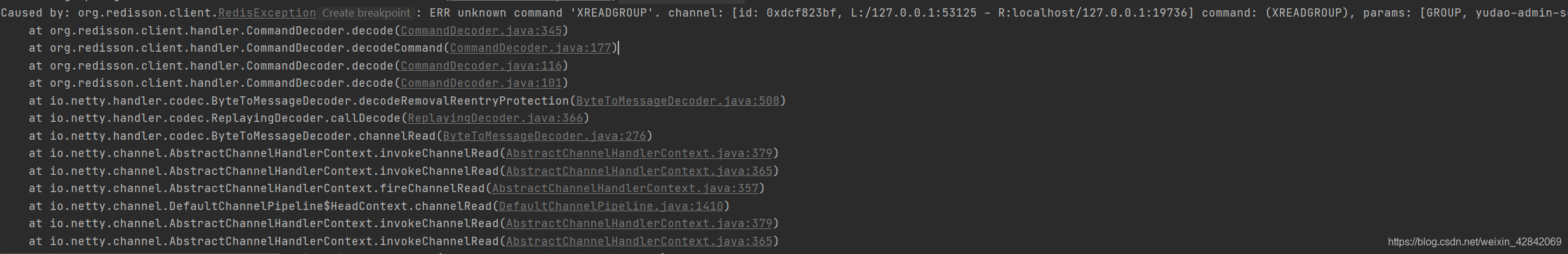 Redis:记录一次生产环境部署出现 ERR unknown command ‘XREADGROUP‘问题，导致启动失败_server replied with error, err ...