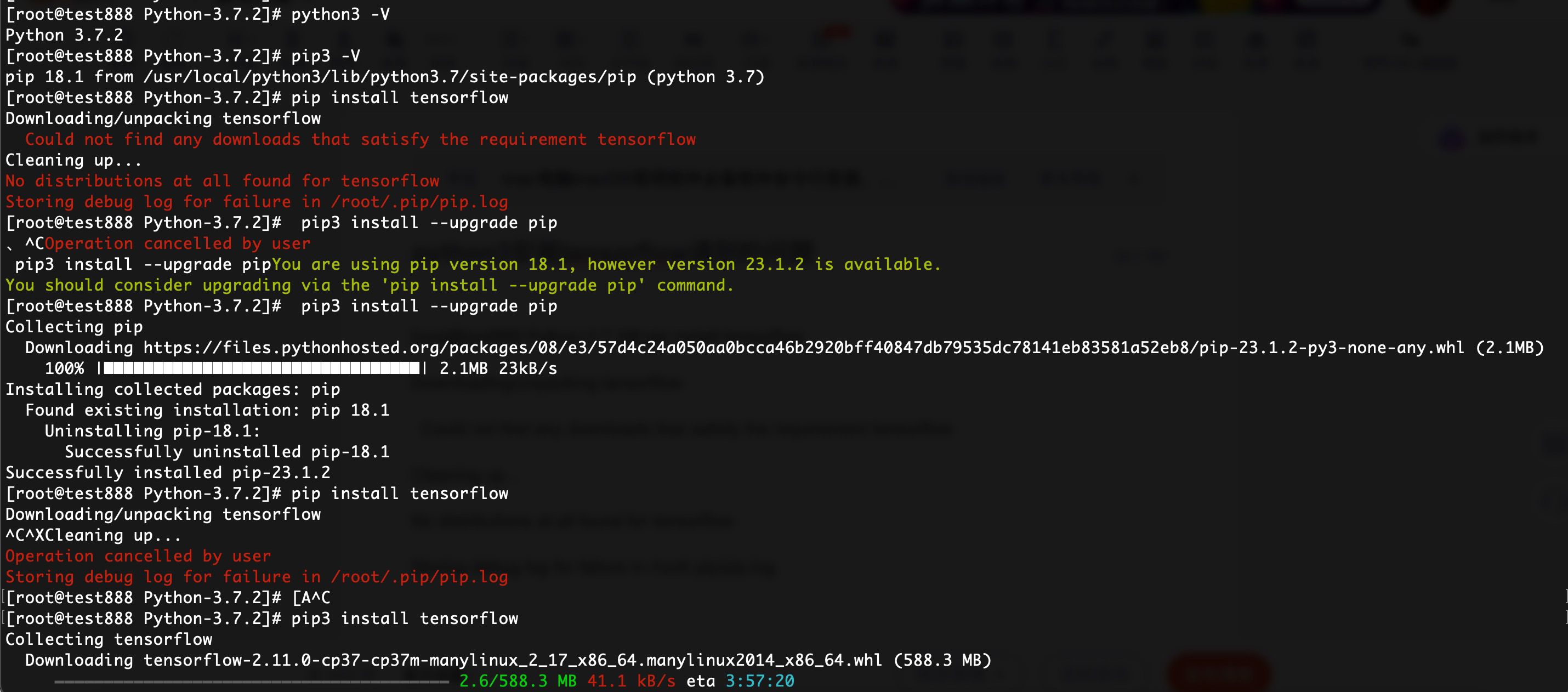 python3安装tensorflow遇到的问题_pip3 install tensorflow-CSDN博客