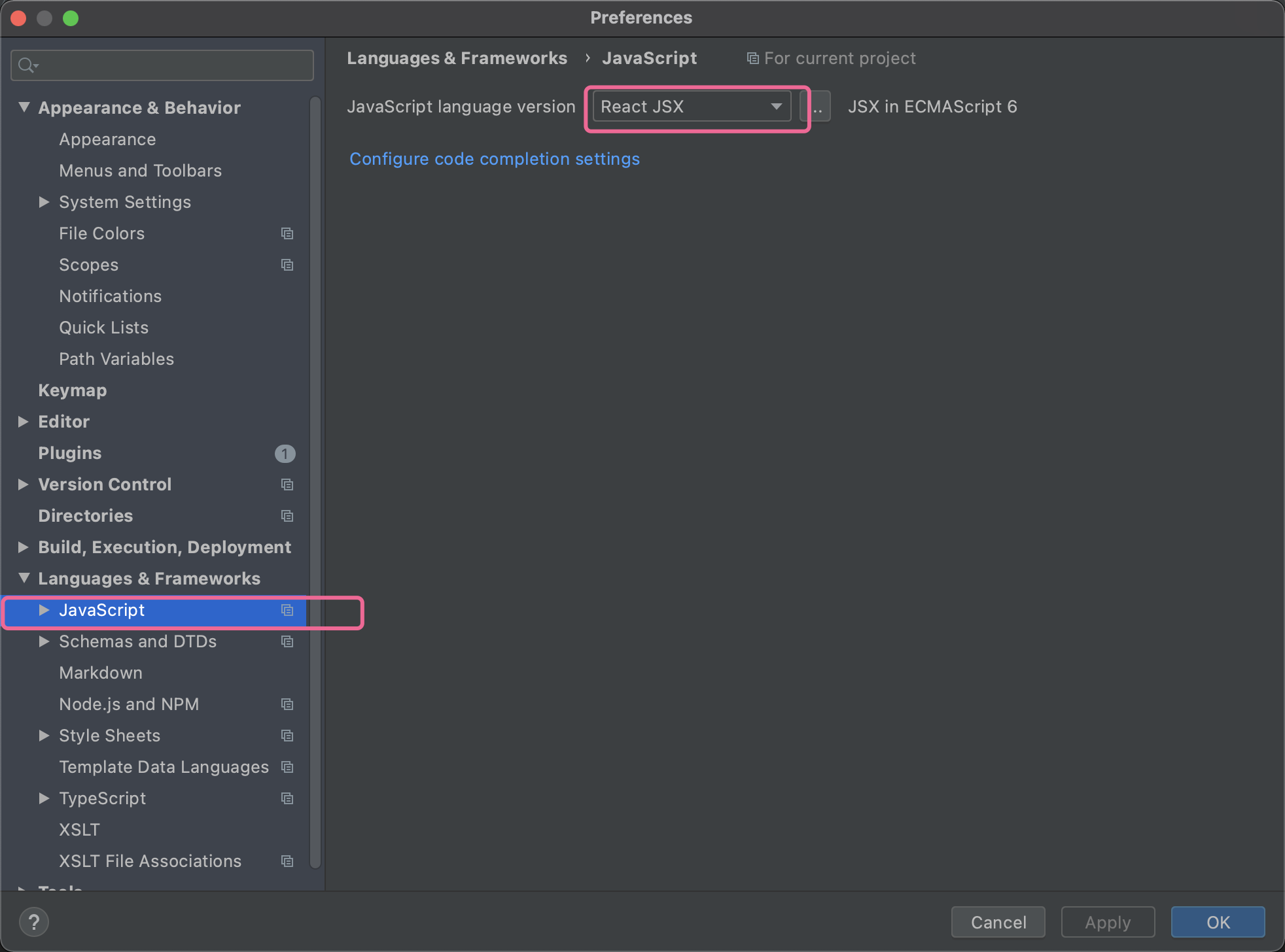 【PUSDN】WebStorm中报错Switch language version to React JSX-CSDN博客