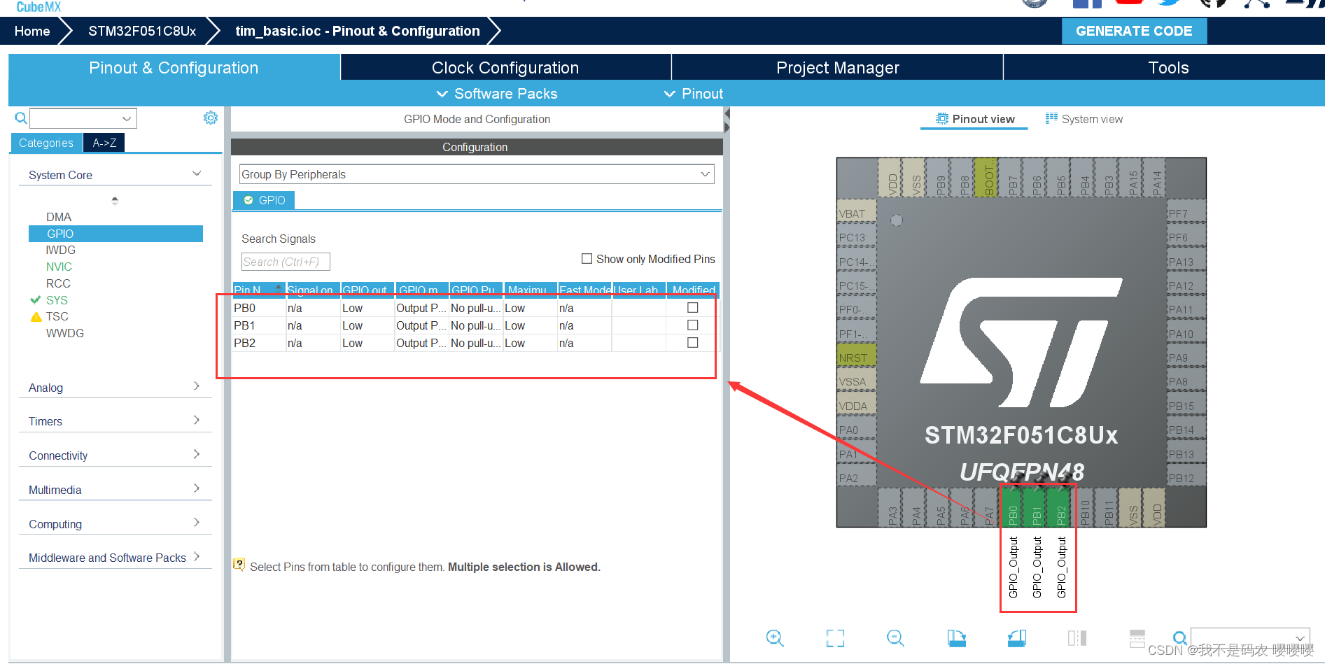 STM32之led灯的常亮（主芯片STM32F052K8U6）_stm32led全亮-CSDN博客