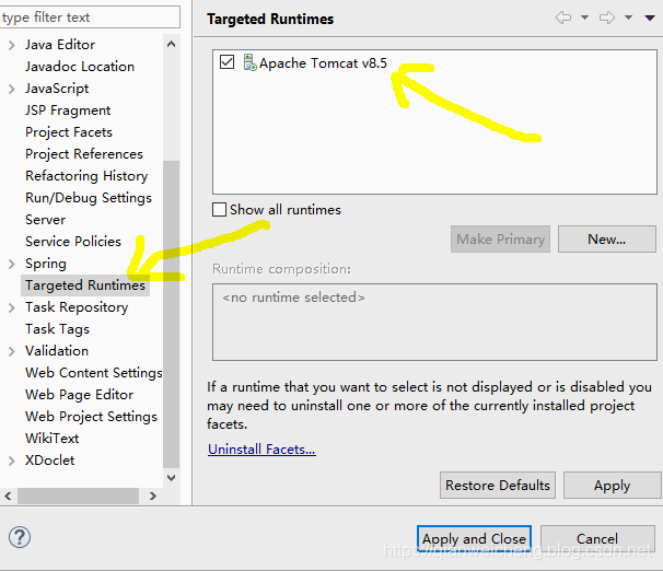eclipse导入javaWeb项目时报错：Target runtime Apache Tomcat v8.0 is not defined_eclipse的targetruntime空的 ...