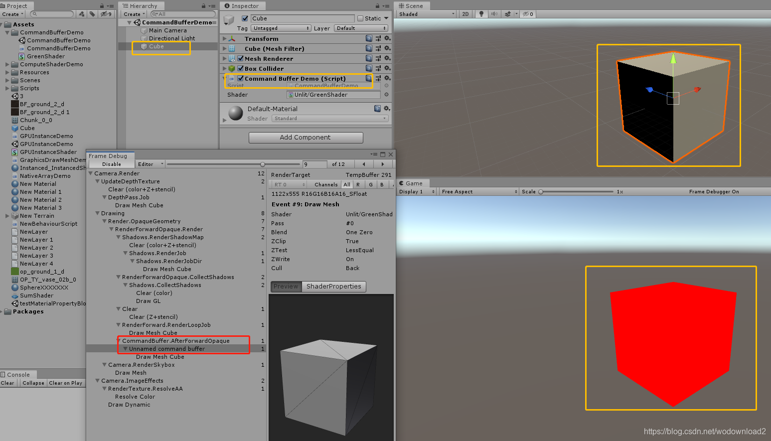 unity的CommandBuffer_renderingcommandbuffer: invalid pass index 1 in dr-CSDN博客