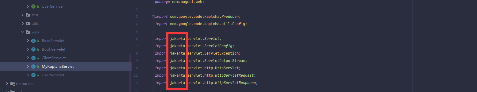 JavaWeb 之 Tomcat10使用谷歌验证码 `kaptcha`报错问题_jakarta.servlet ...