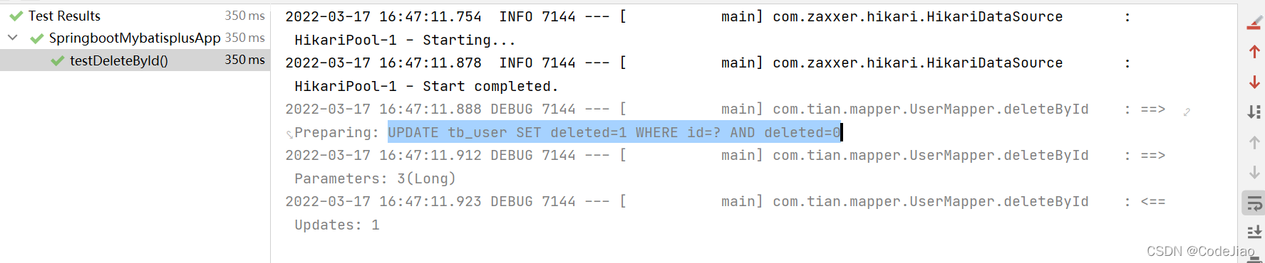 Mybatis-Plus：逻辑删除（@TableLogic 将数据标记为删除，而并非真正 的物理删除（非DELETE操作））_tablelogic 取消 物理删除-CSDN博客