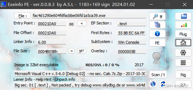 【CTF Reverse】XCTF GFSJ0004 IgniteMe Writeup（反编译+逆向工程）_big sec. 01 [ .text ]-CSDN博客