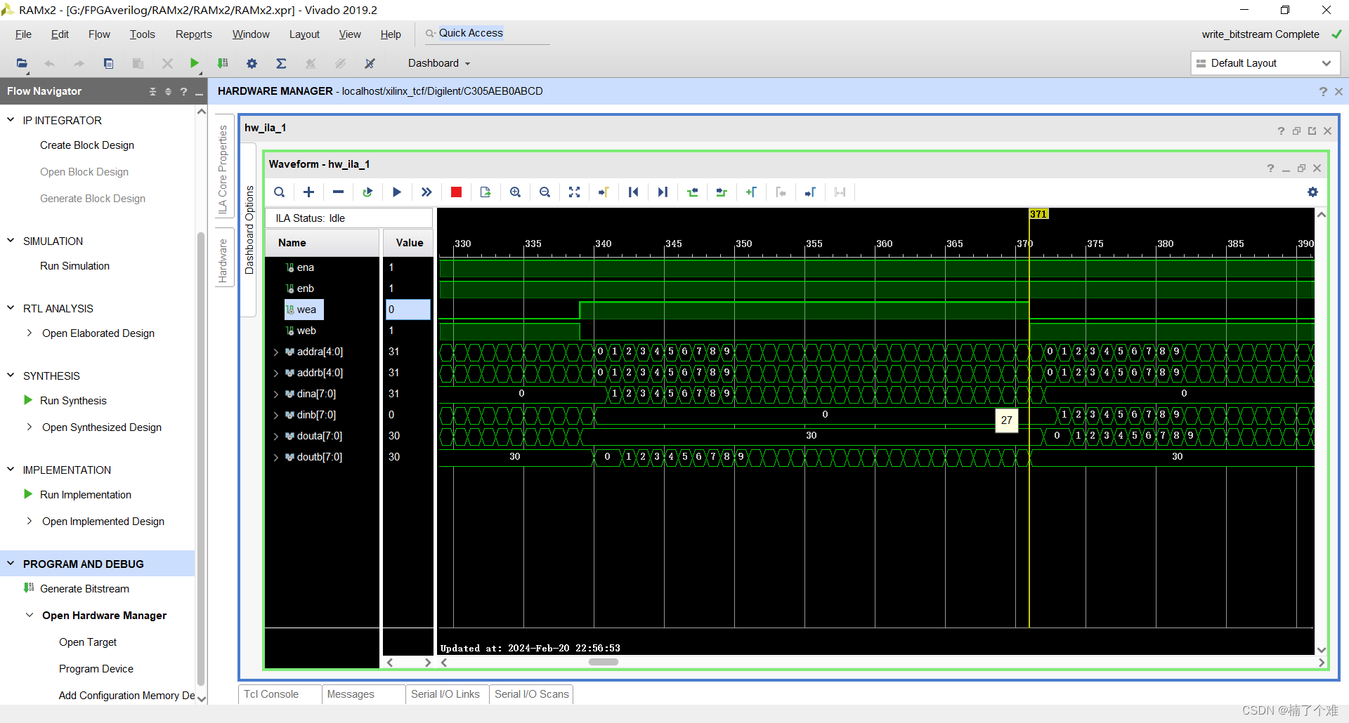 FPGA实现双口RAM的乒乓操作——FPGA学习笔记2_乒乓存储-CSDN博客