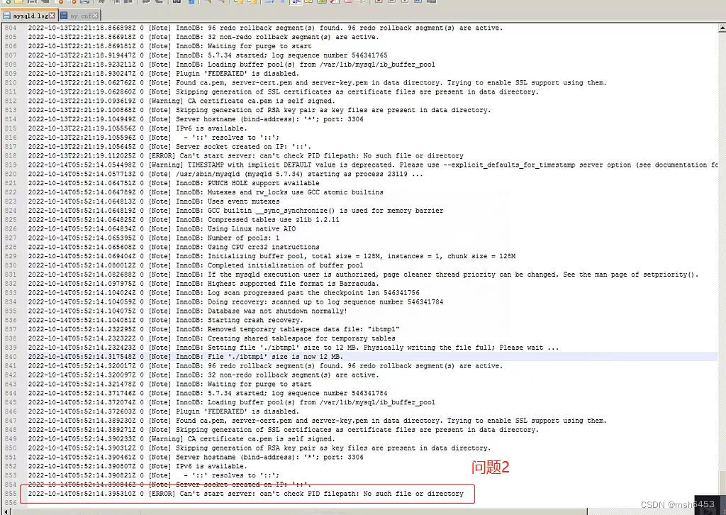 mysql 启动报错See “systemctl status mysqld.service“ and “journalctl -xe“ for details mysql重启报错丢失pid ...