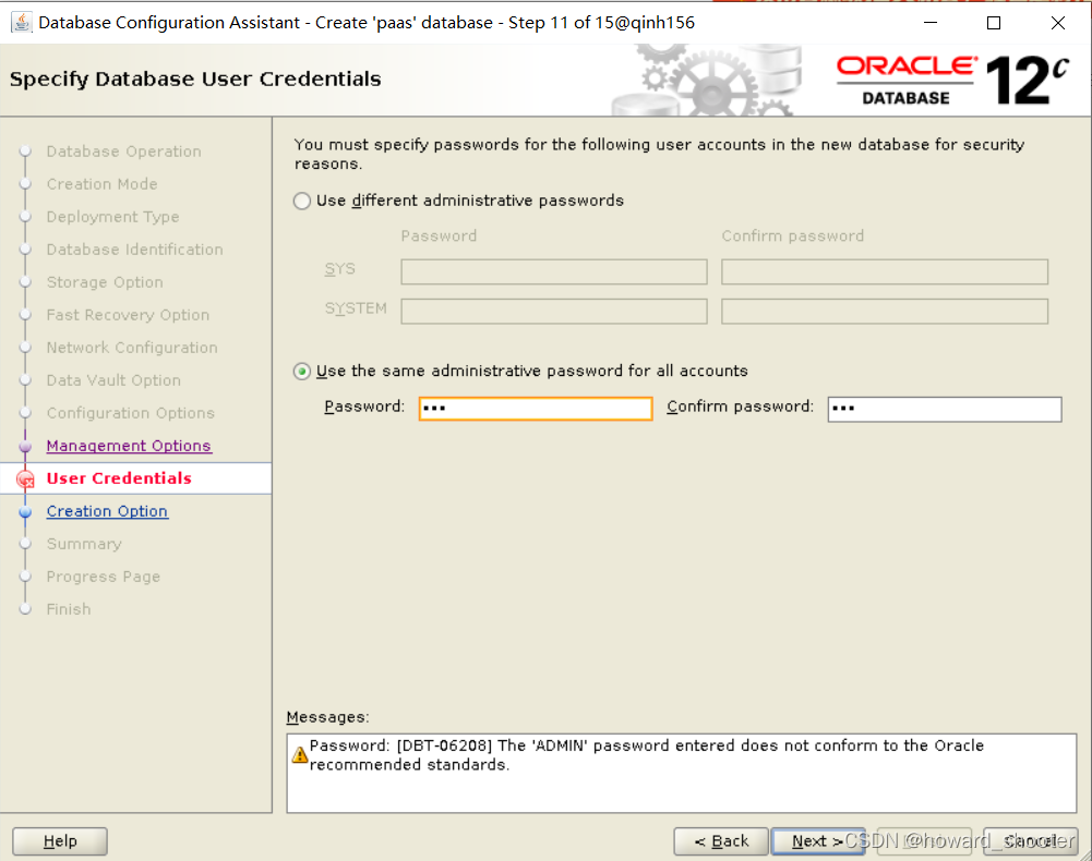 Oracle 12c DBCA建库_global database name-CSDN博客