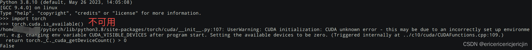 UserWarning: CUDA initialization: CUDA unknown error_cuda initialization: cuda unknown error ...