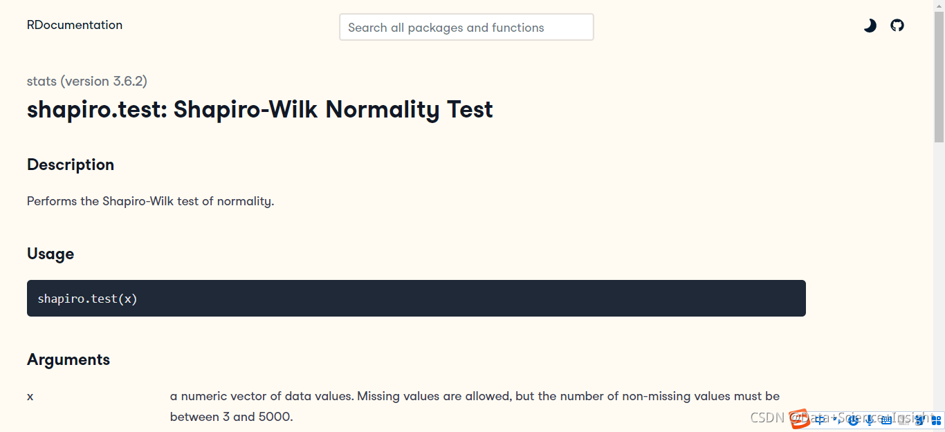 R语言shapiro.test()函数实现Shapiro-Wilk正态分布检验_r语言shapiro.test函数-CSDN博客