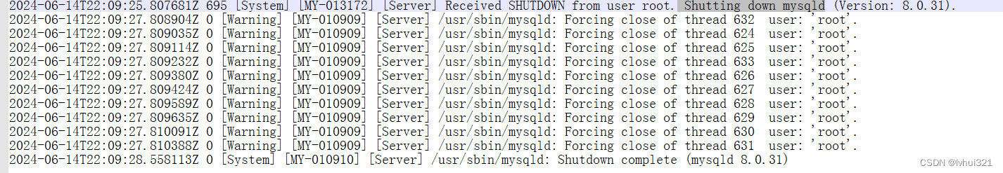 Docker MySQL Shutting down mysqld_received shutdown from user root. shutting down my-CSDN博客