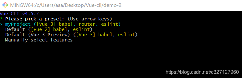 关于用vue脚手架vuecli创建项目中遇到问题和报错vuecli脚手架创建项目架子时 选择vue2或者vue3报错 Csdn博客