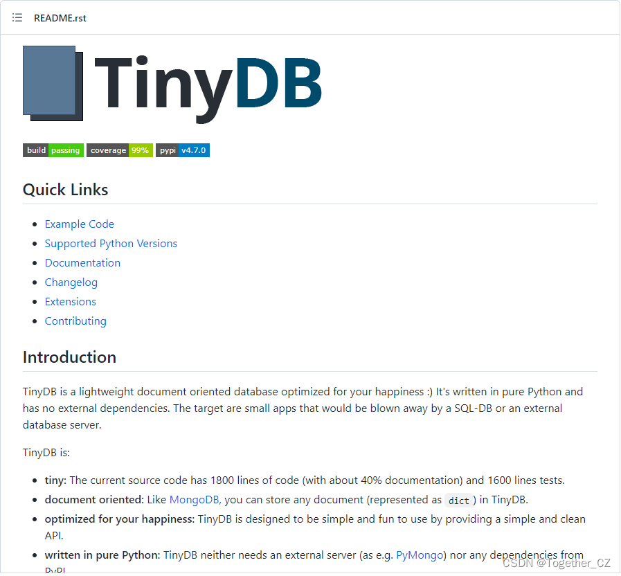 基于python开发的轻量级数据库tinydb学习实践 Csdn博客
