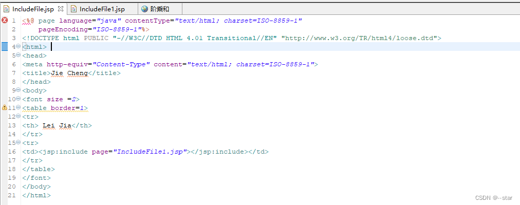编写两个jsp文件，实现利用include动作完成参数传递计算1！+2！+...+n!_请使用include标签编写两个jsp页面-CSDN博客